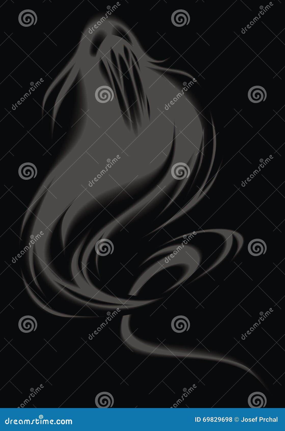 Donker eng spook vector illustratie. Illustration of daling - 69829698
