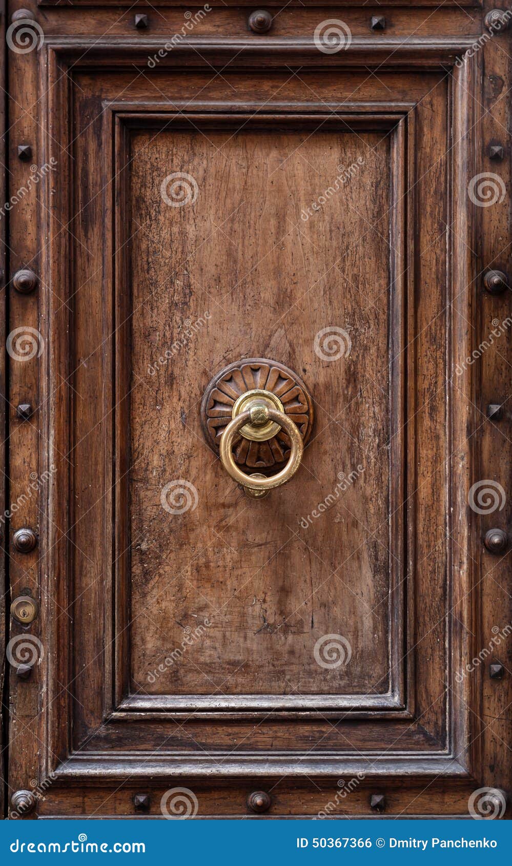 Donker Houten Deurpaneel Met Deurkloppers Stock Foto - Image of ...