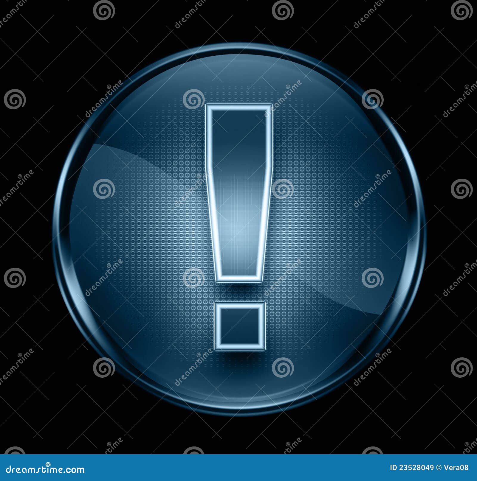 Donkerblauw Het Symboolpictogram Van De Uitroep. Stock Illustratie ...