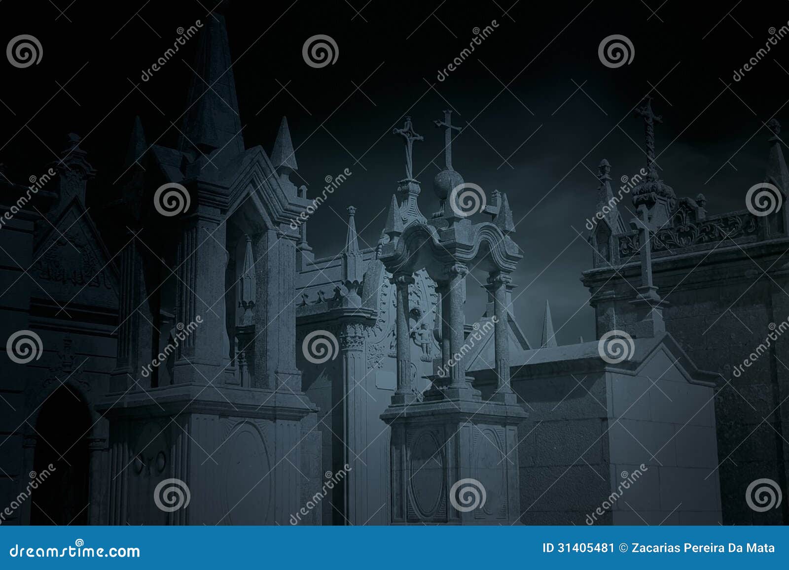 Donkere Begraafplaats stock illustratie. Illustration of ontwerp - 31405481