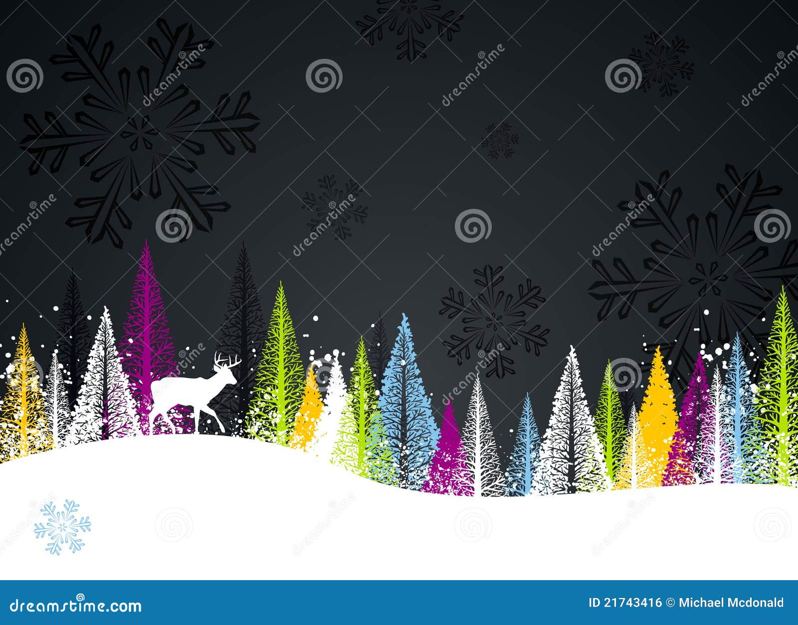 Donkere De Winter Bosachtergrond Vector Illustratie - Illustration of ...