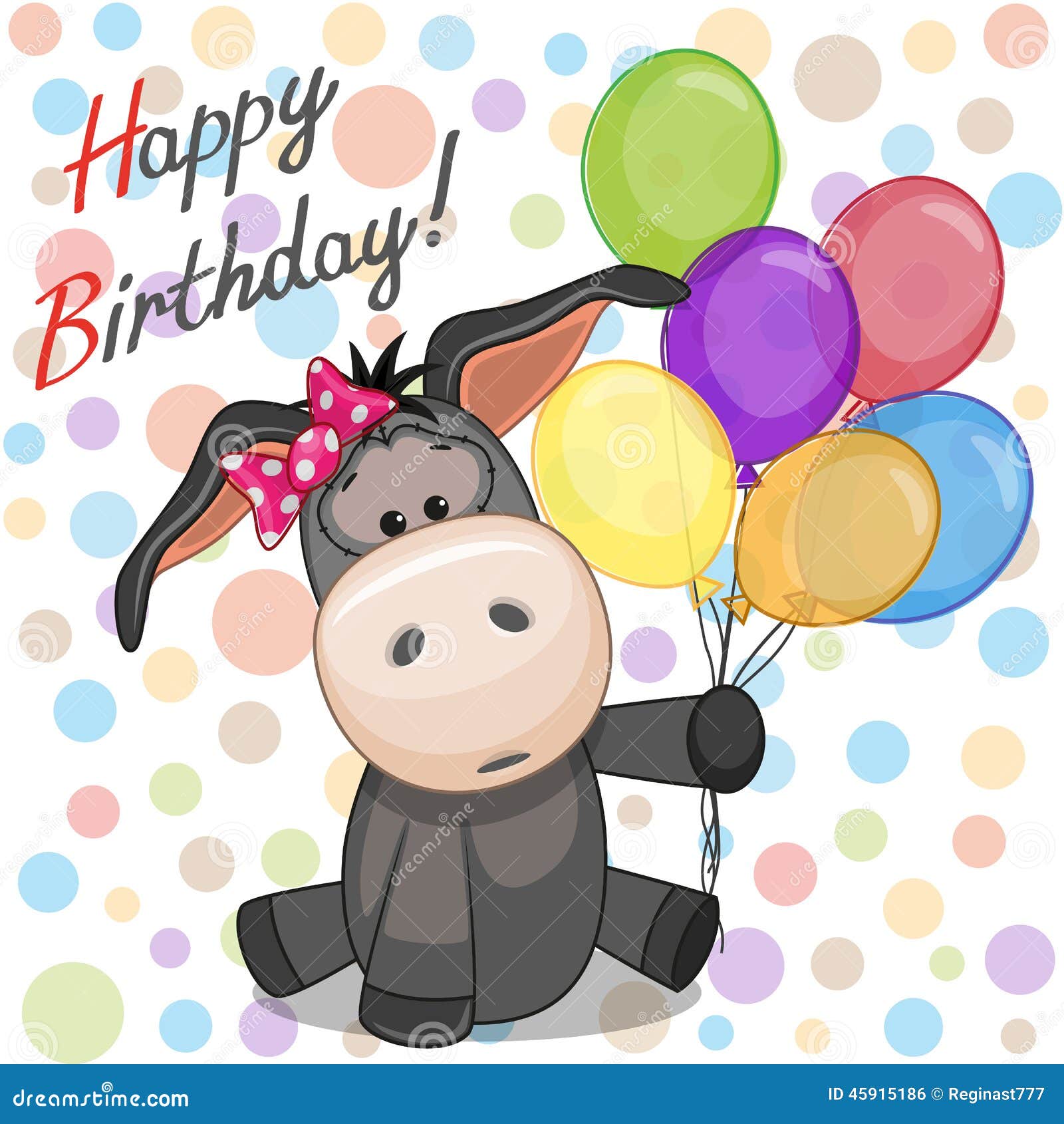Donkey with balloons stock vector. Illustration of baloons - 45915186