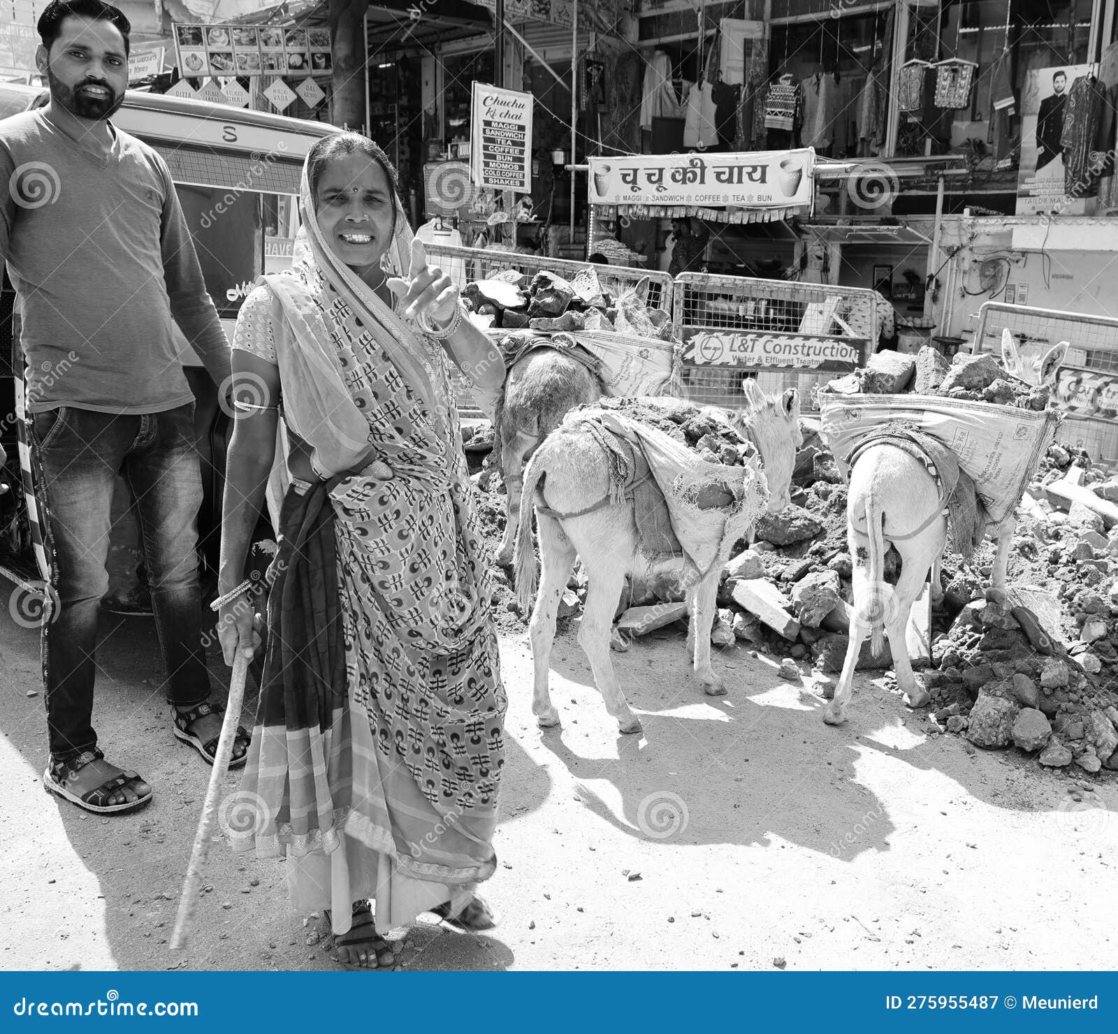 Donkey is Carrying Rocks for Construction Editorial Photography - Image ...
