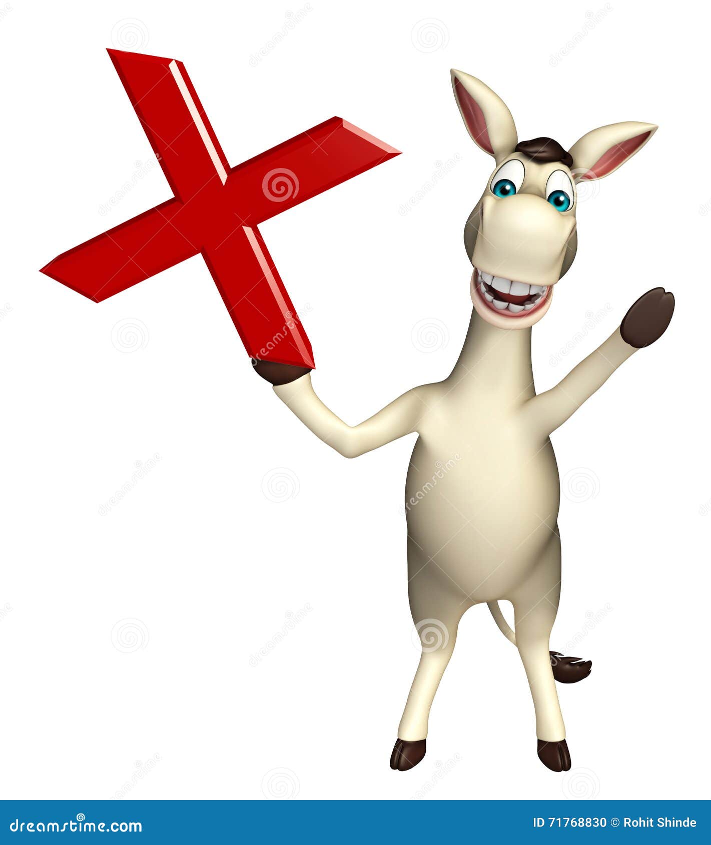 Donkey Cartoon Character Wrong Sign Stock Illustrations – 2 Donkey ...