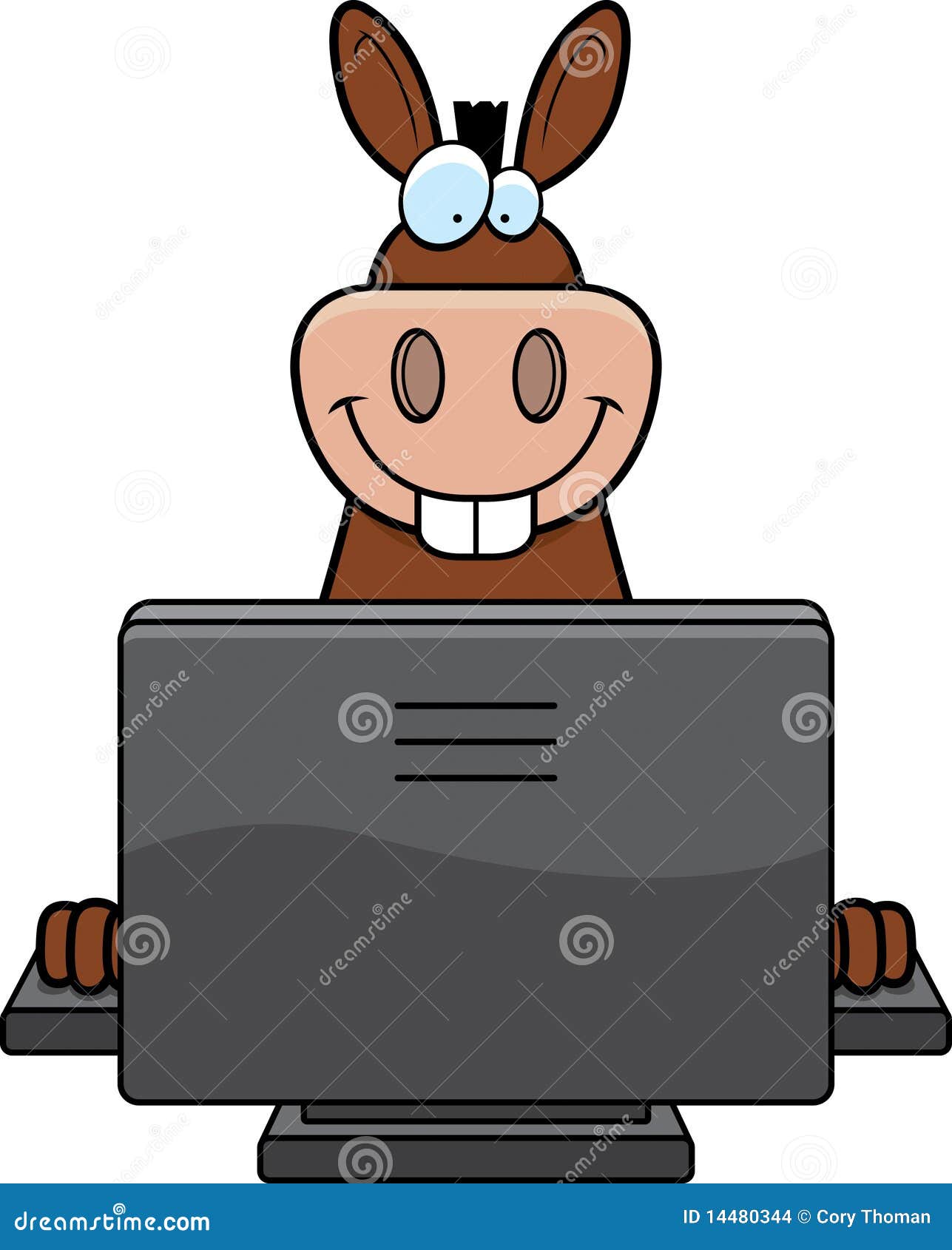 Donkey Computer stock vector. Illustration of mule, program - 14480344