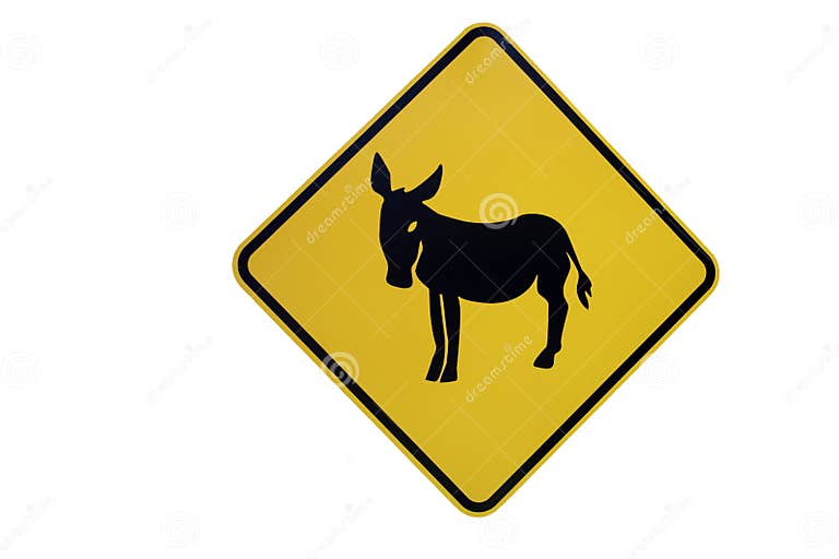 Donkey crossing sign stock illustration. Illustration of white - 2783227
