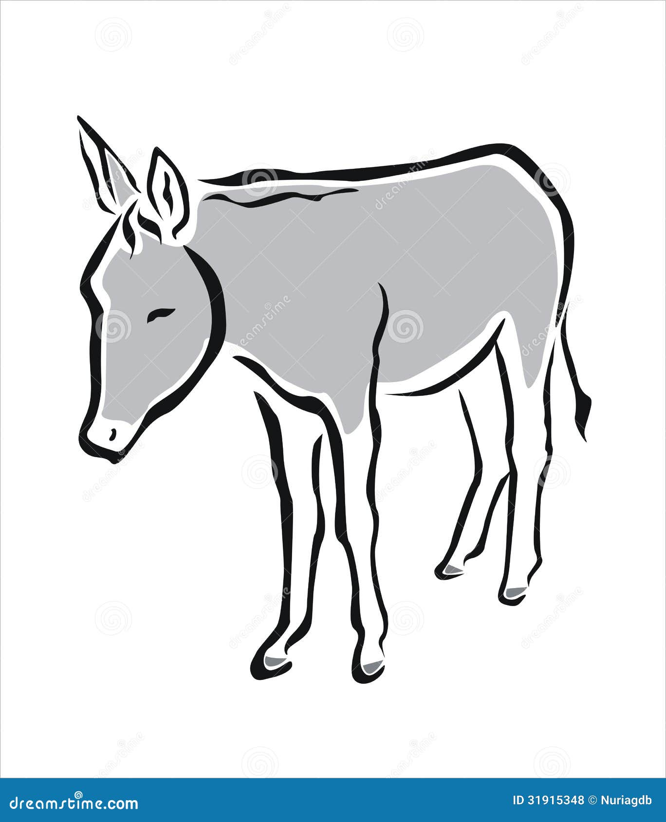 Donkey stock vector. Illustration of mammal, snout, legs - 31915348