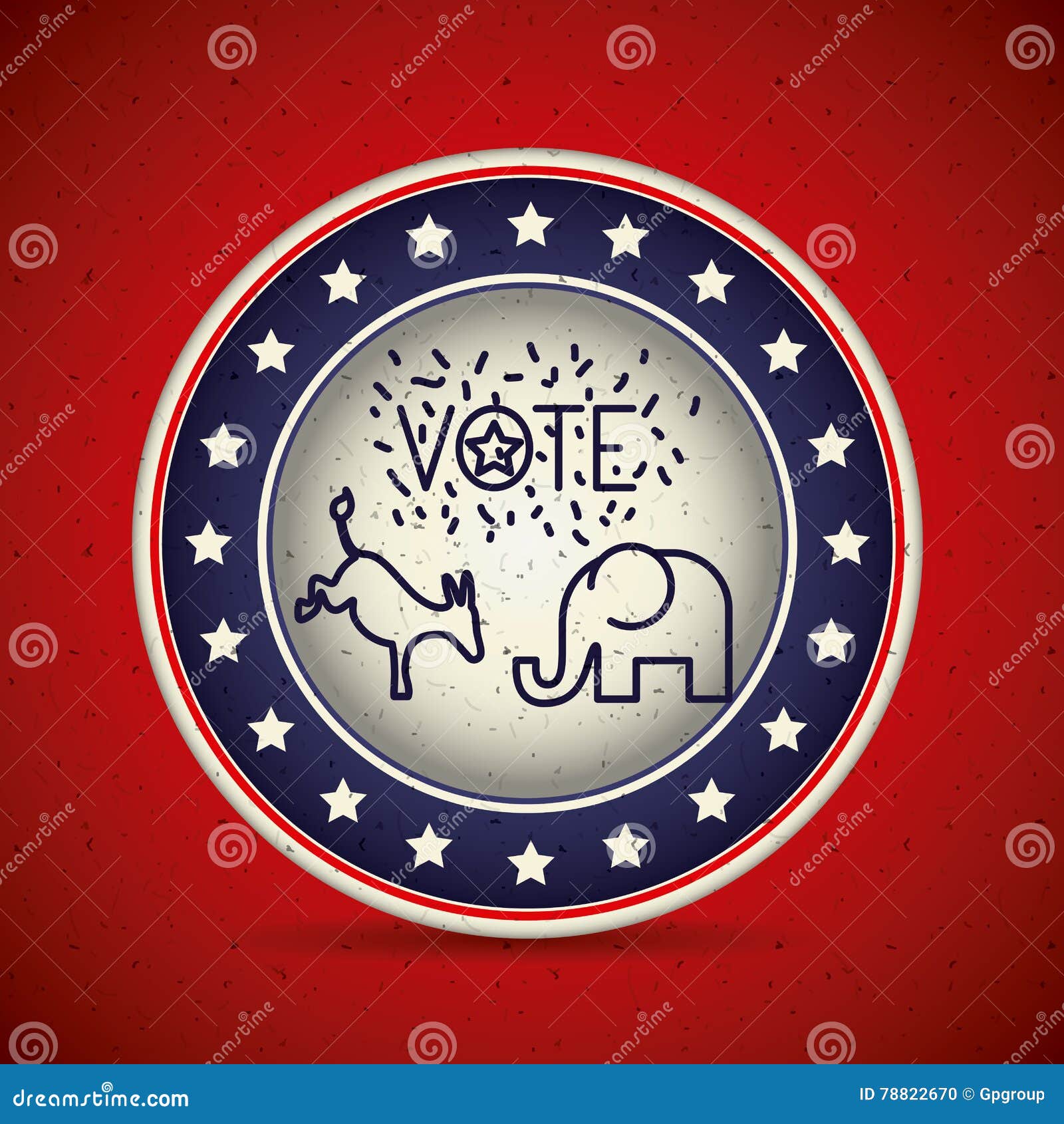 Donkey and Elephant Inside Button of Vote Concept Editorial Image ...