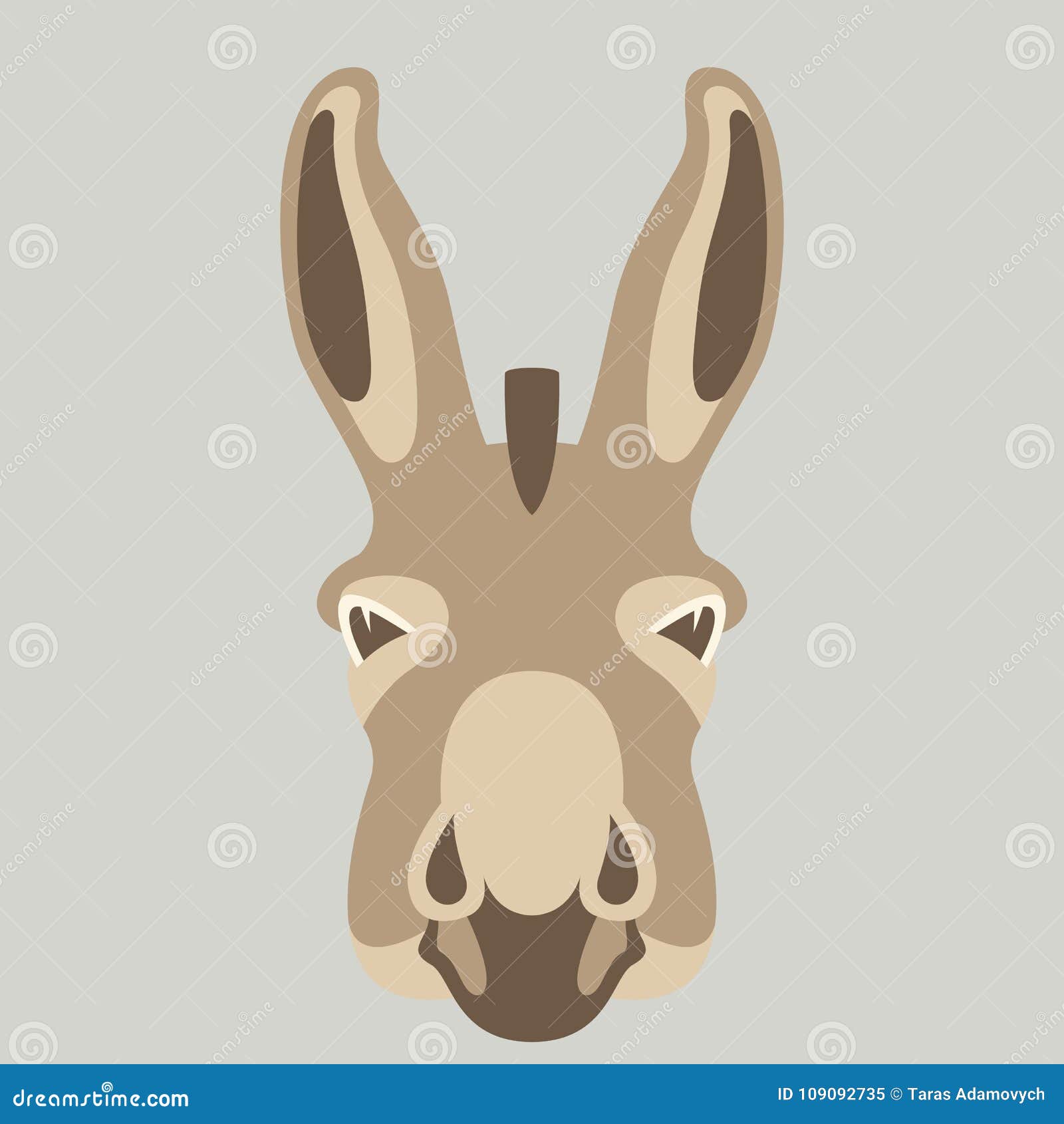 Donkey Face Vector Illustration Flat Style Front Stock Vector ...
