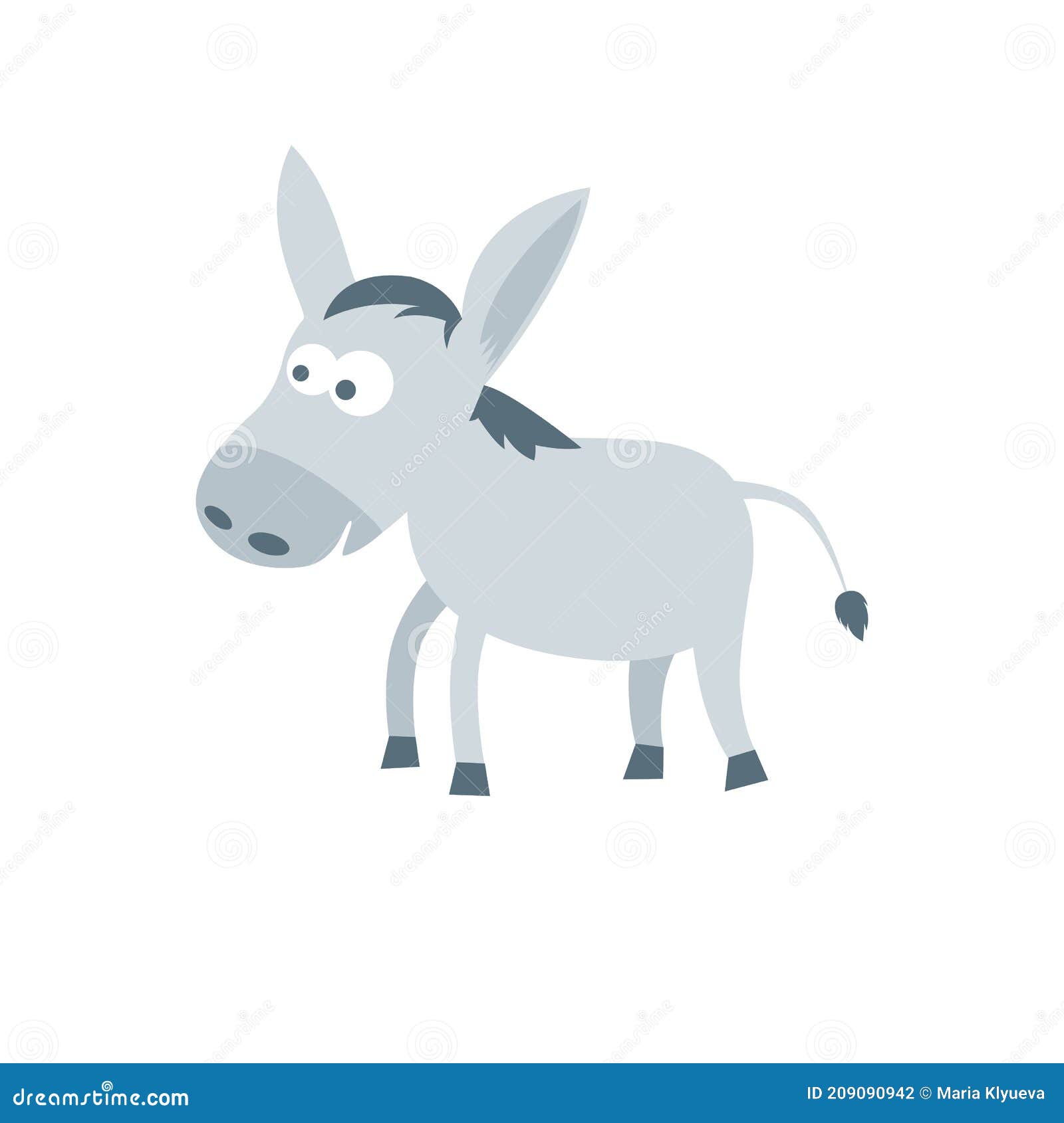 Donkey in Flat Style. Isolated 2d Vector Stock Vector - Illustration of ...