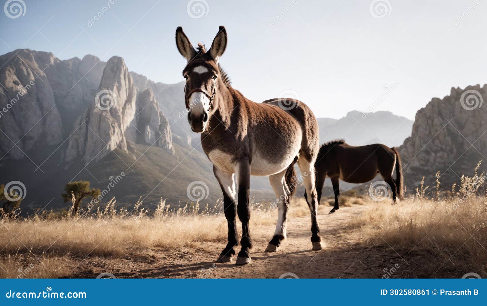 Donkey in forest stock image. Image of equestrianism - 302580861