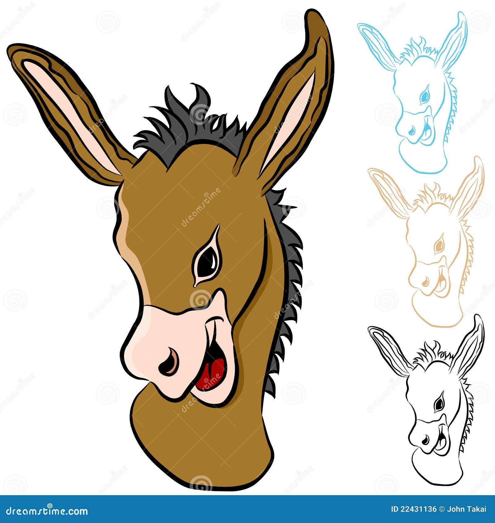 Donkey Head stock vector. Illustration of head, clip - 22431136