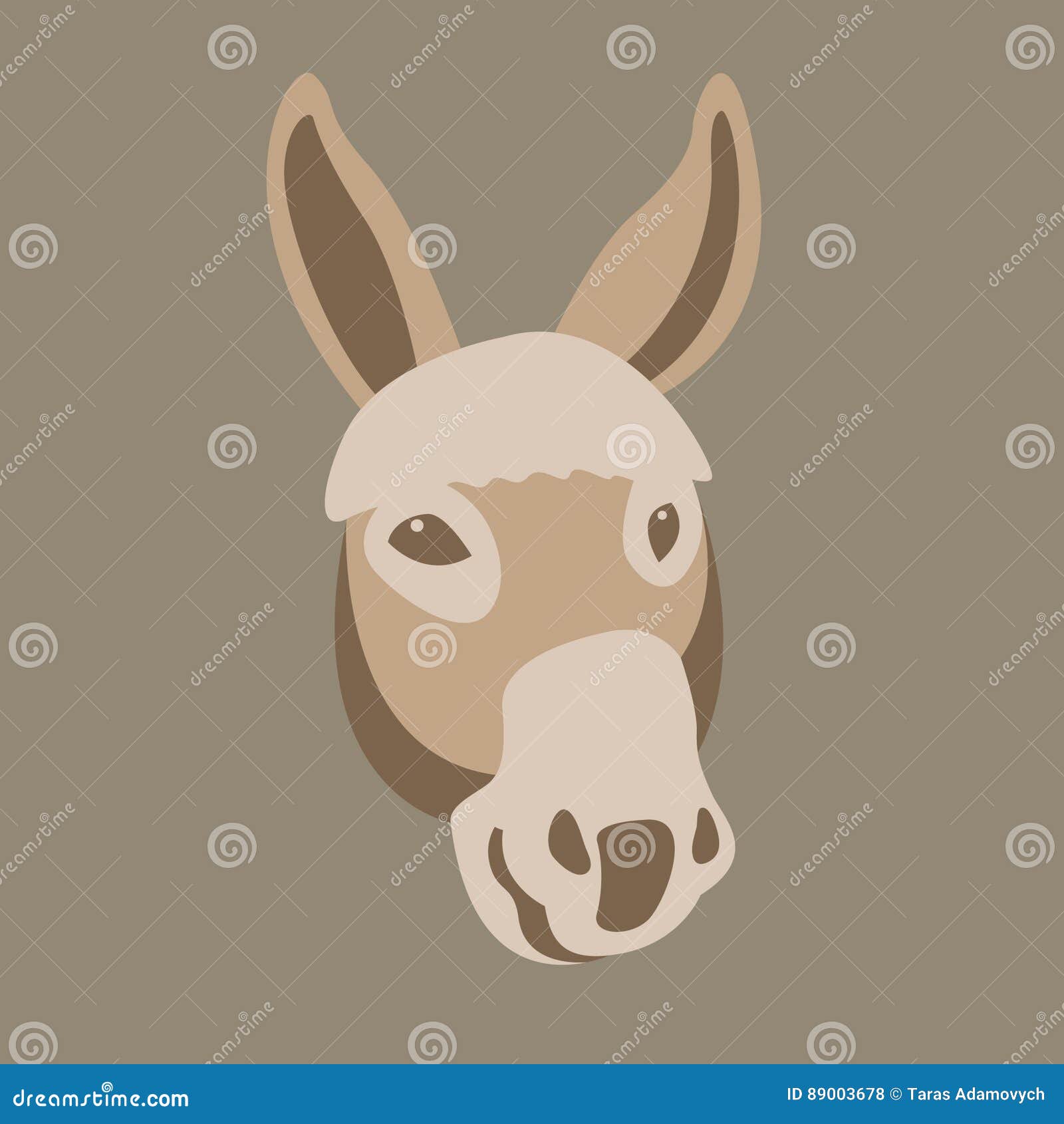 Donkey Head Face Vector Illustration Stock Vector - Illustration of ...