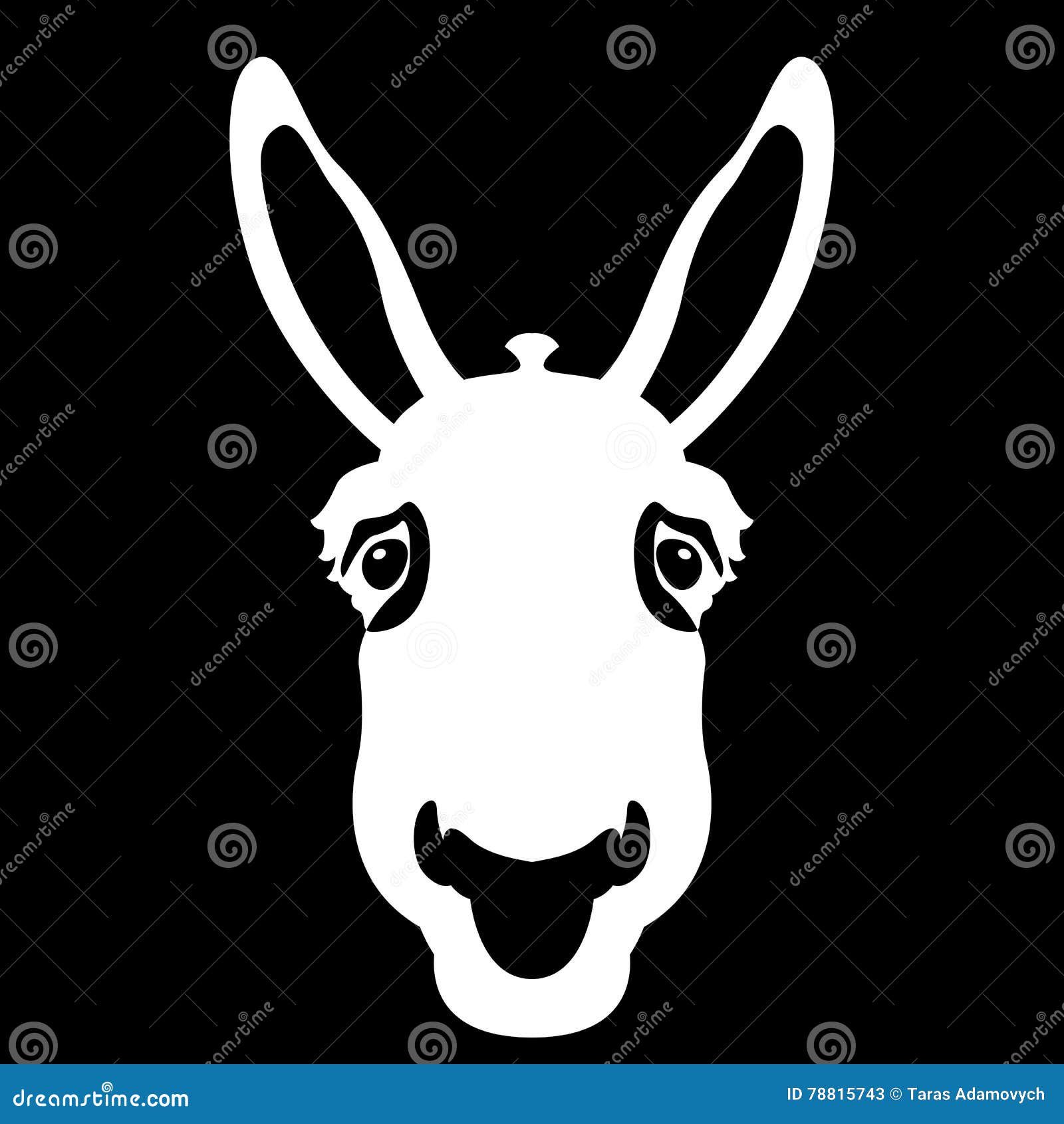 Donkey Head Line And Solid Icon, Farm Animals Concept, Mule Face Sign ...