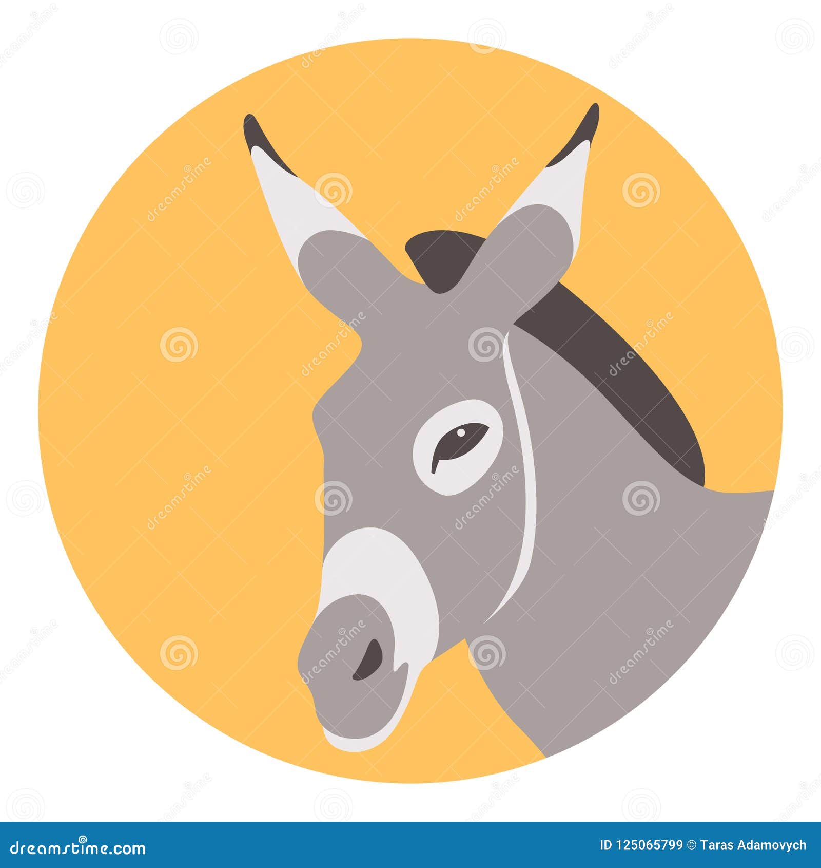 Donkey Head Vector Illustration Flat Style Profile Stock Vector ...