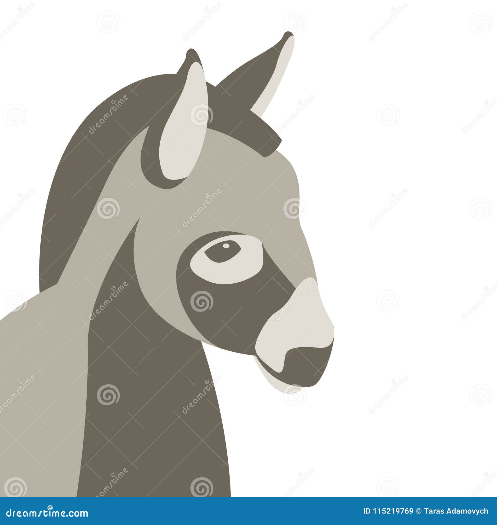 Donkey Head Vector Illustration Flat Style Profile Stock Vector ...