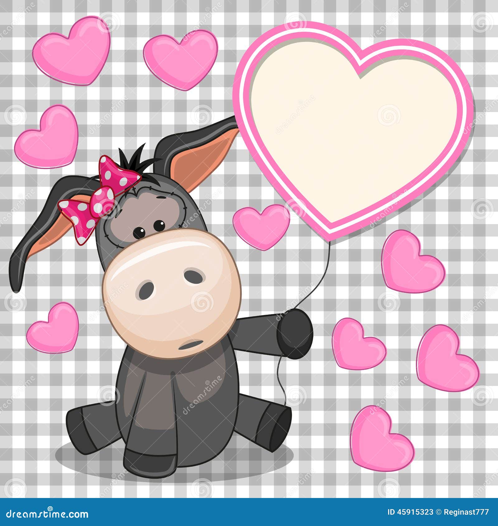 Donkey with heart frame stock vector. Illustration of luck - 45915323
