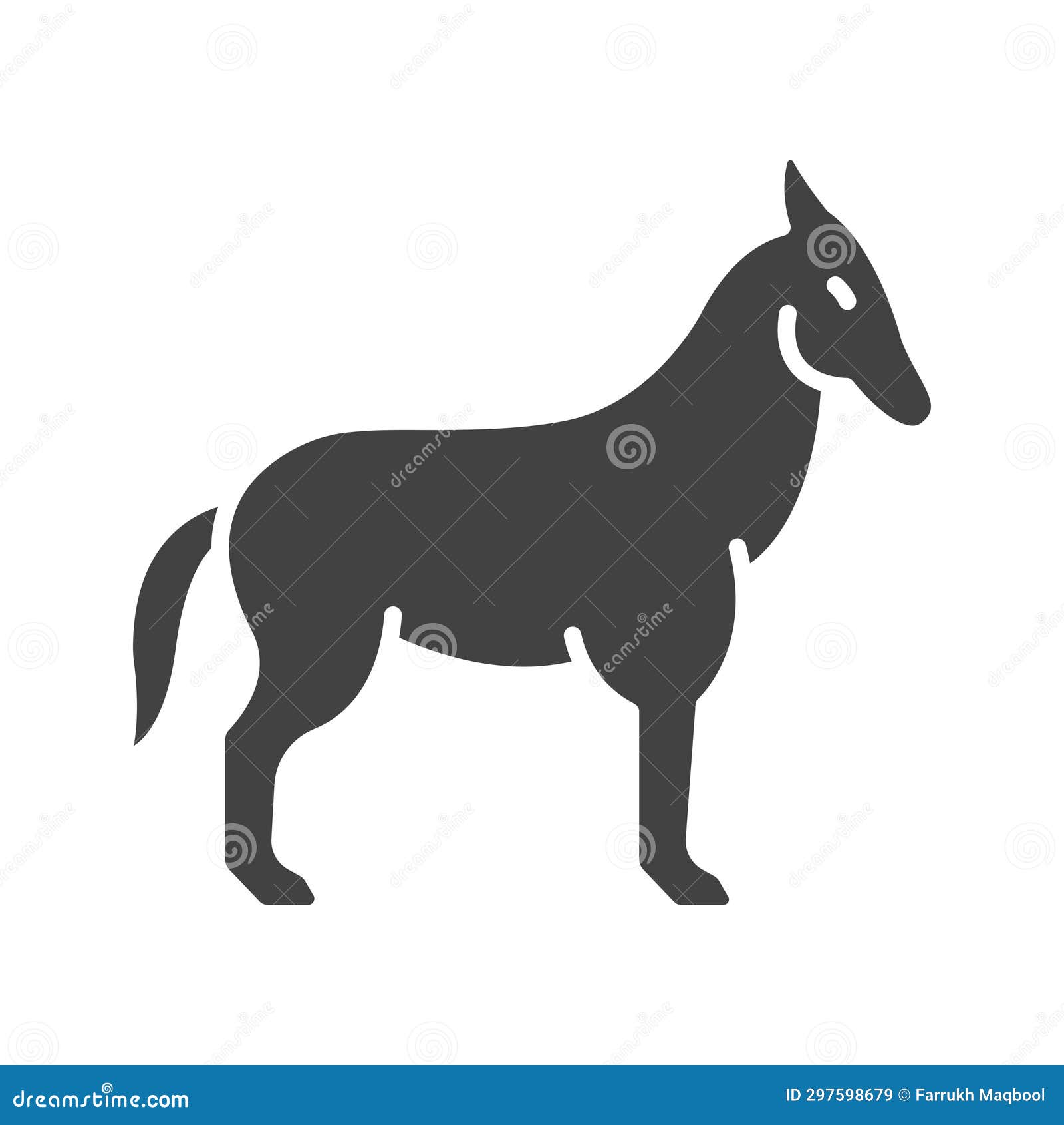 Donkey icon vector image. stock vector. Illustration of animals - 297598679