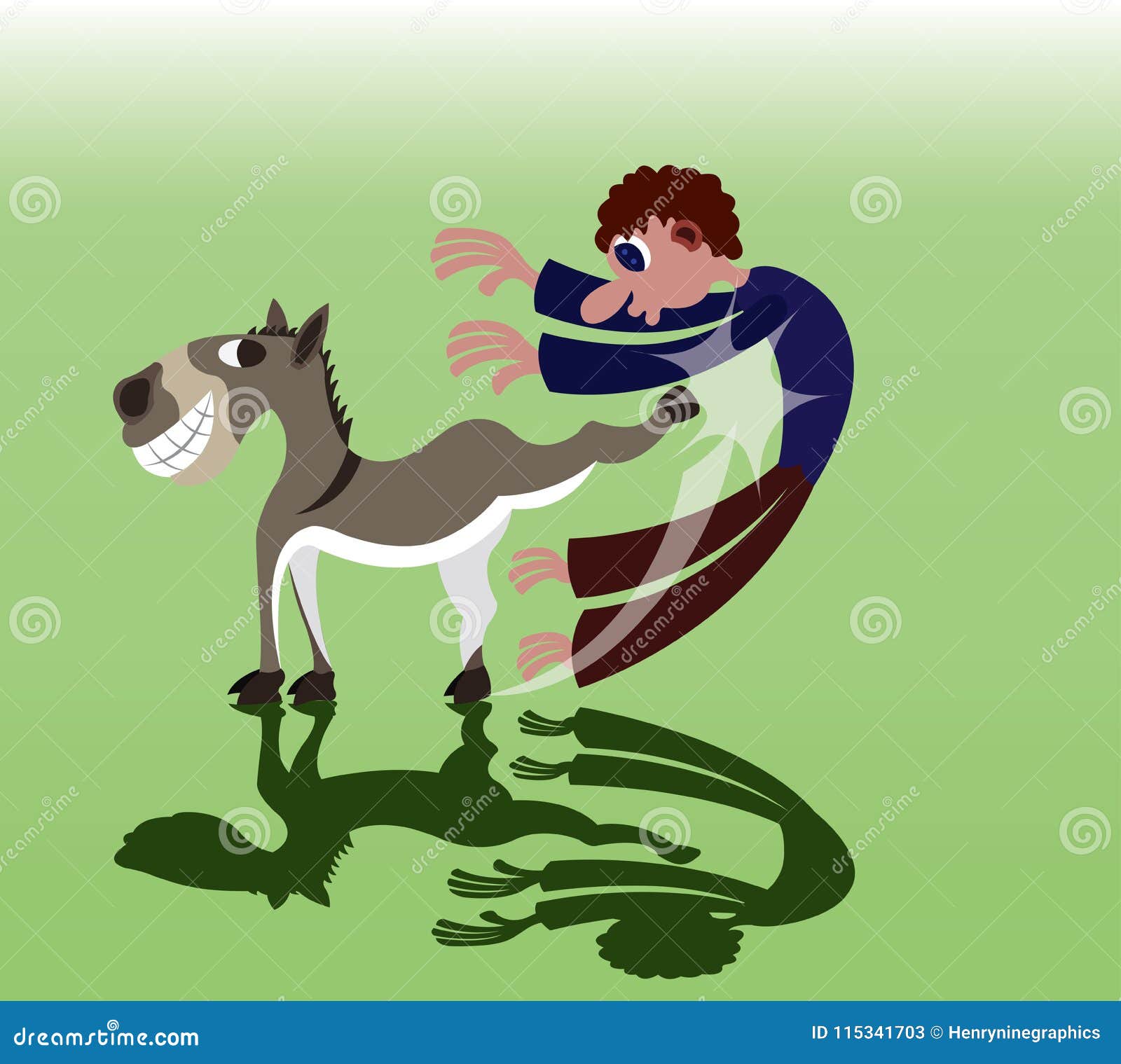 Donkey Kicks owner stock vector. Illustration of disaffection - 115341703