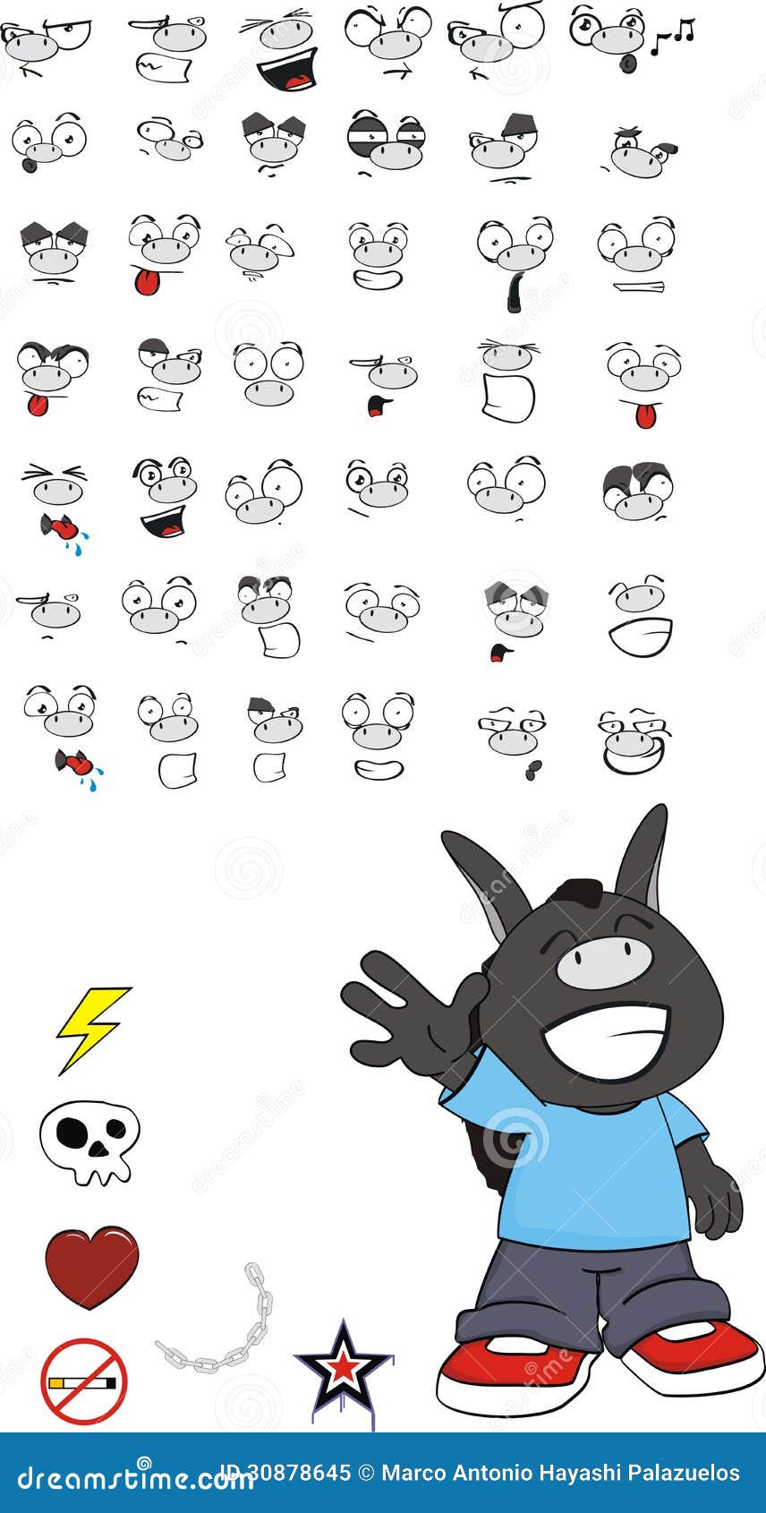 Donkey Kid Carton Set Vector Stock Vector - Illustration of infantile ...