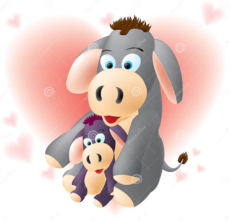 Donkey love stock vector. Illustration of cute, heart - 11728369