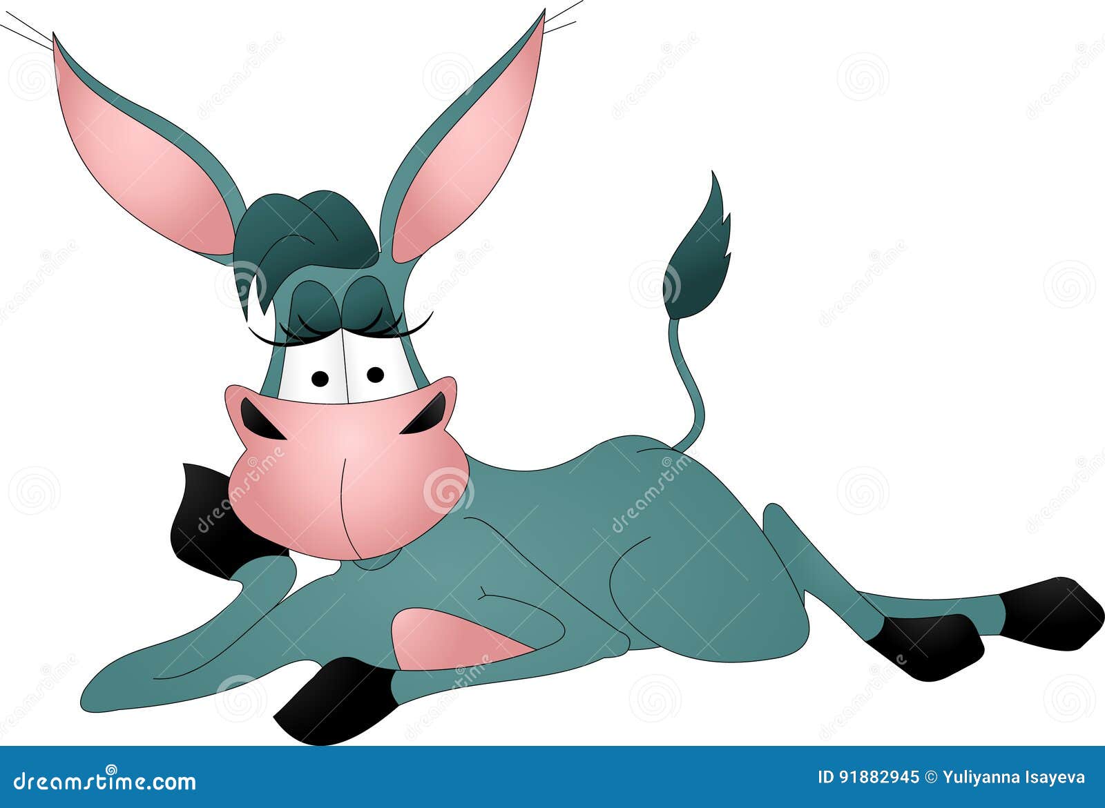 Donkey stock vector. Illustration of look, nature, friendly - 91882945