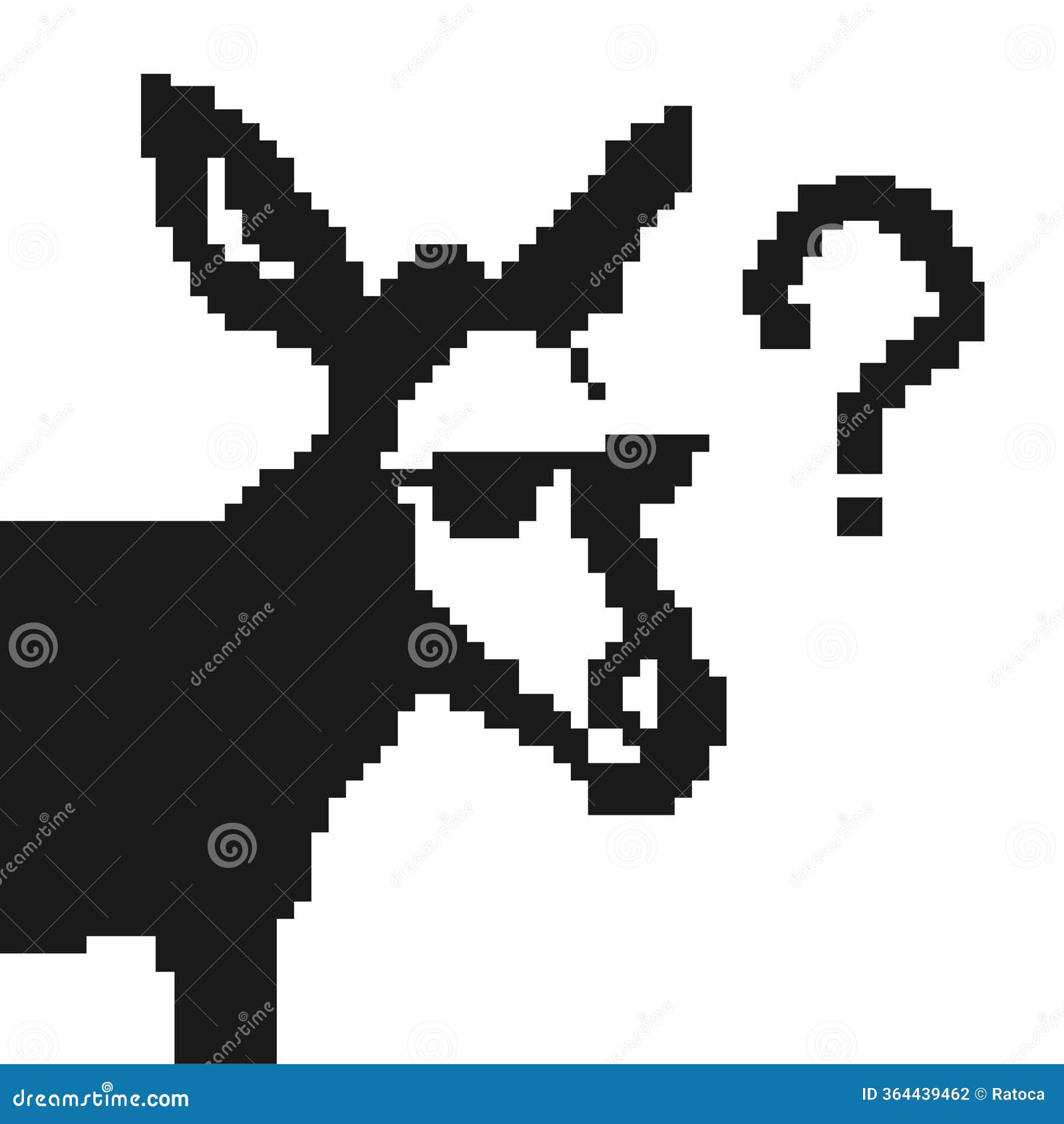 How To Draw A Donkey With A Black Outline On A White Background Royalty ...