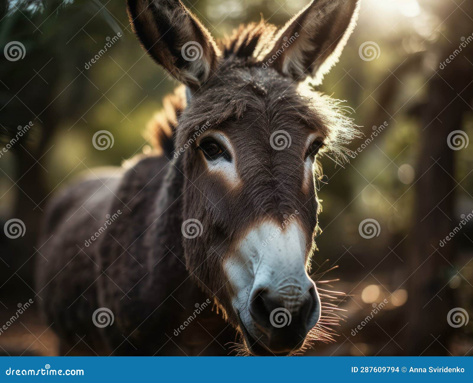 Donkey Portrait Created with Generative AI Technology Stock ...