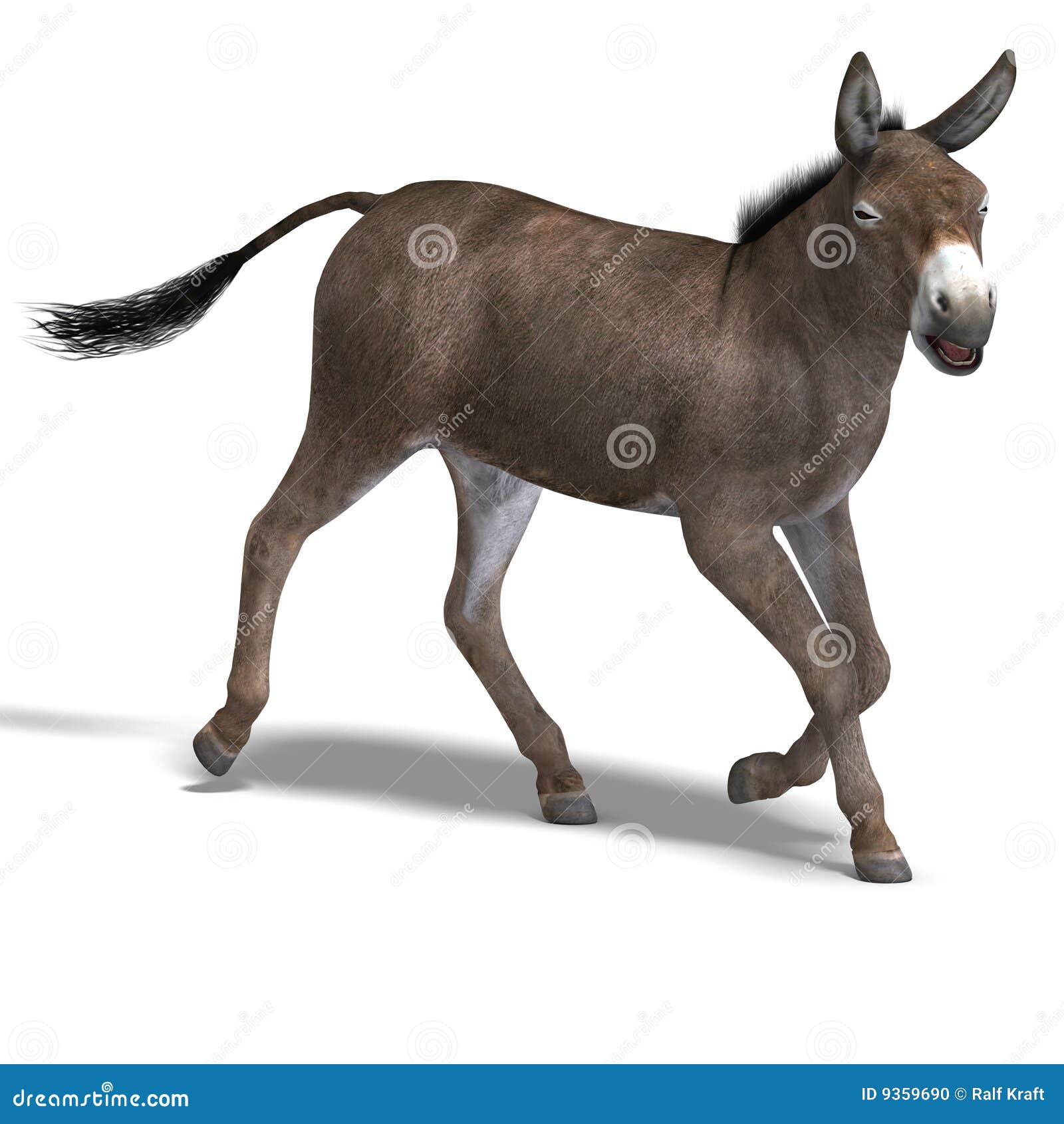 Donkey Render stock illustration. Illustration of walking - 9359690