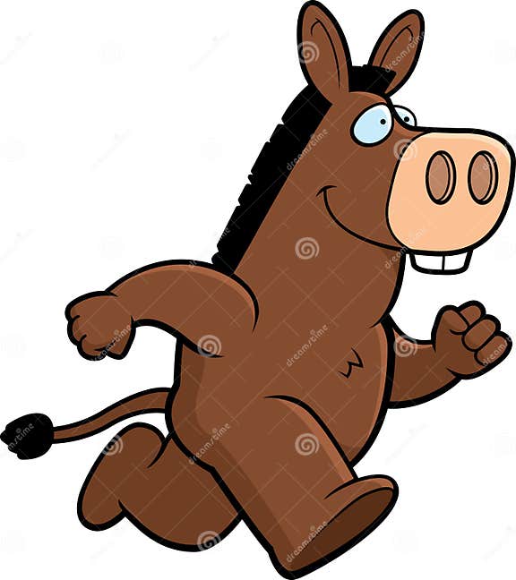Donkey Running stock vector. Illustration of cartoon - 10978259
