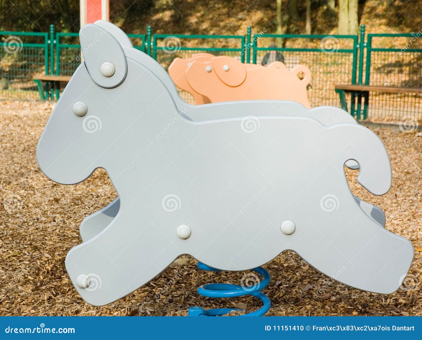 Donkey Shaped Game in a Children Playground Stock Photo - Image of ...