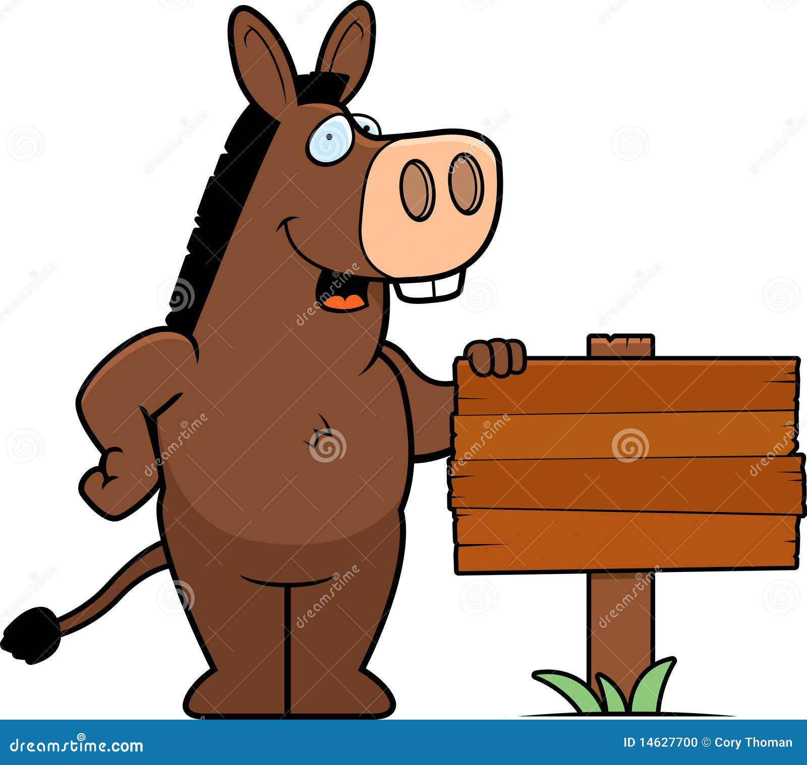 Donkey Sign stock vector. Illustration of standing, wood - 14627700