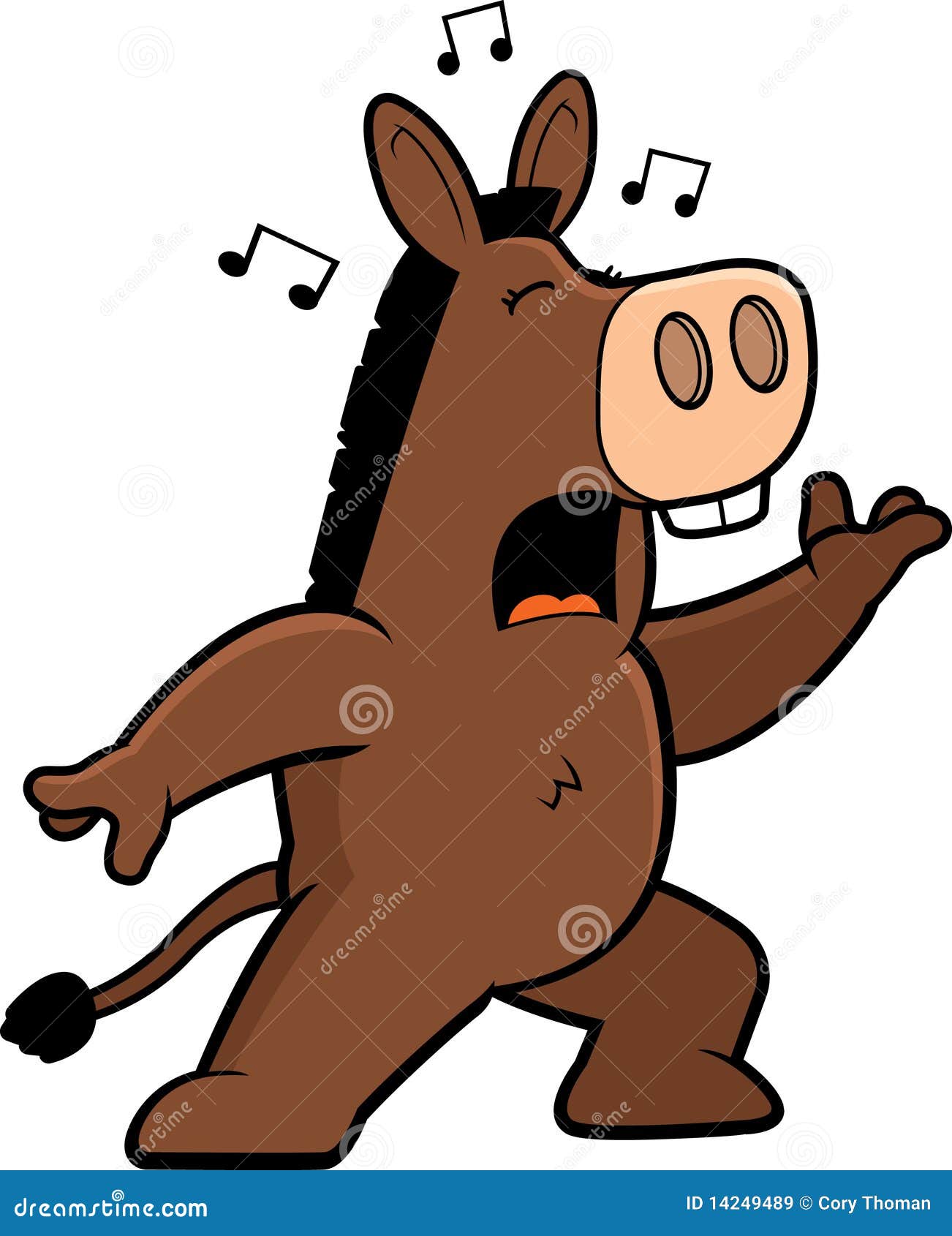 Donkey Singing stock vector. Illustration of mule, animal - 14249489