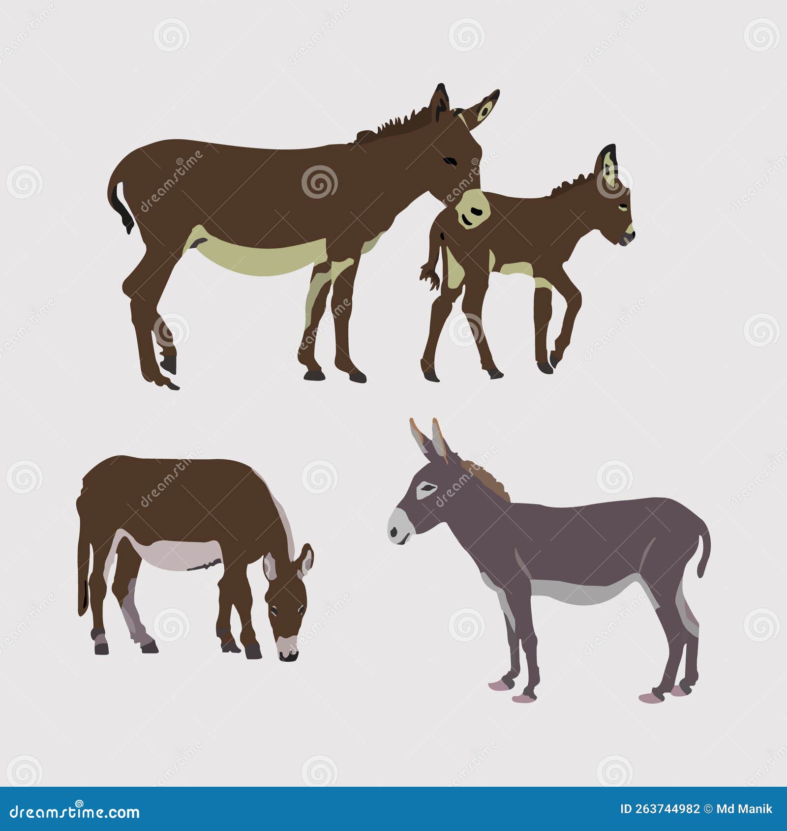 Donkey Vector Art Illustrator Stock Illustration - Illustration of ...