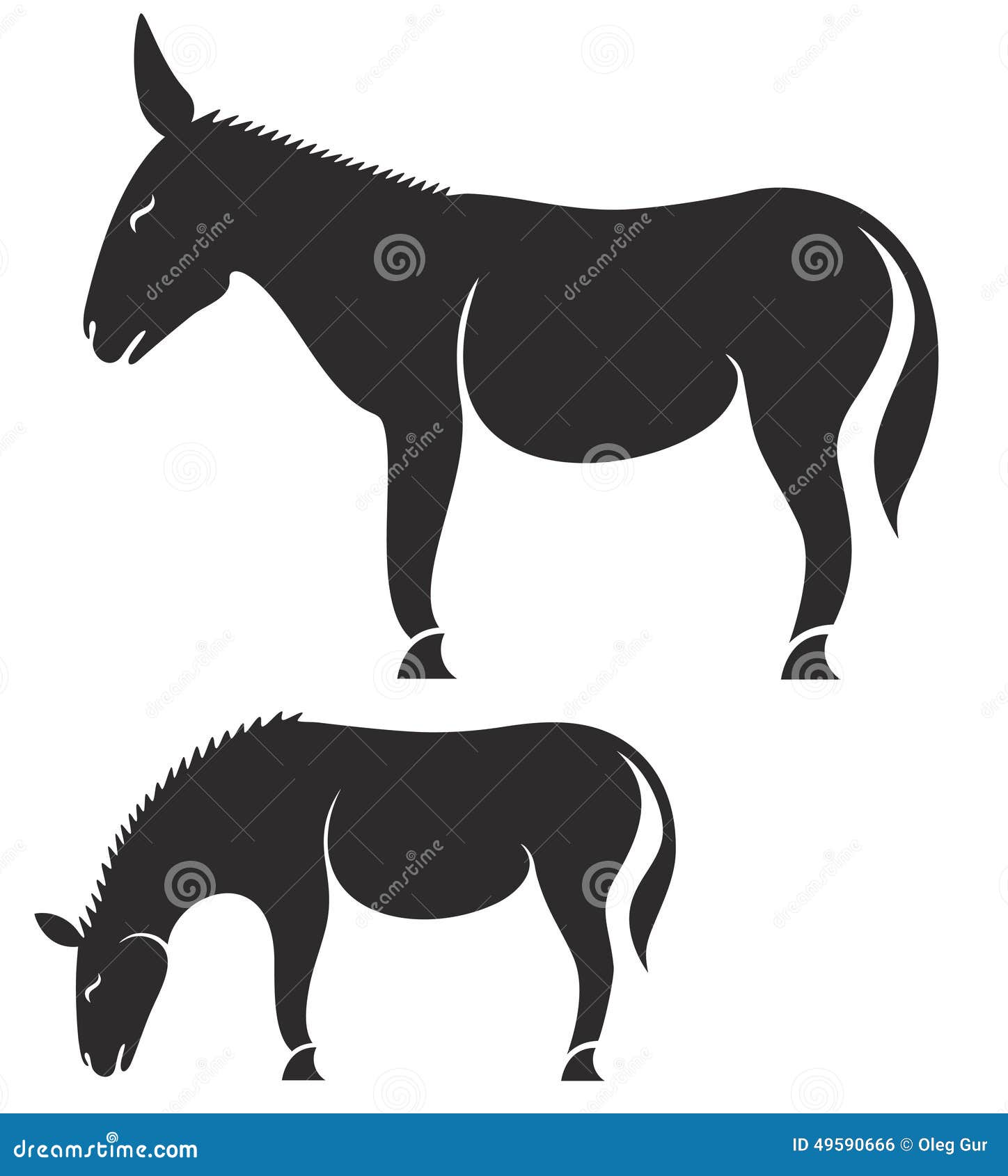 Donkey stock vector. Illustration of vector, symbol, collection - 49590666