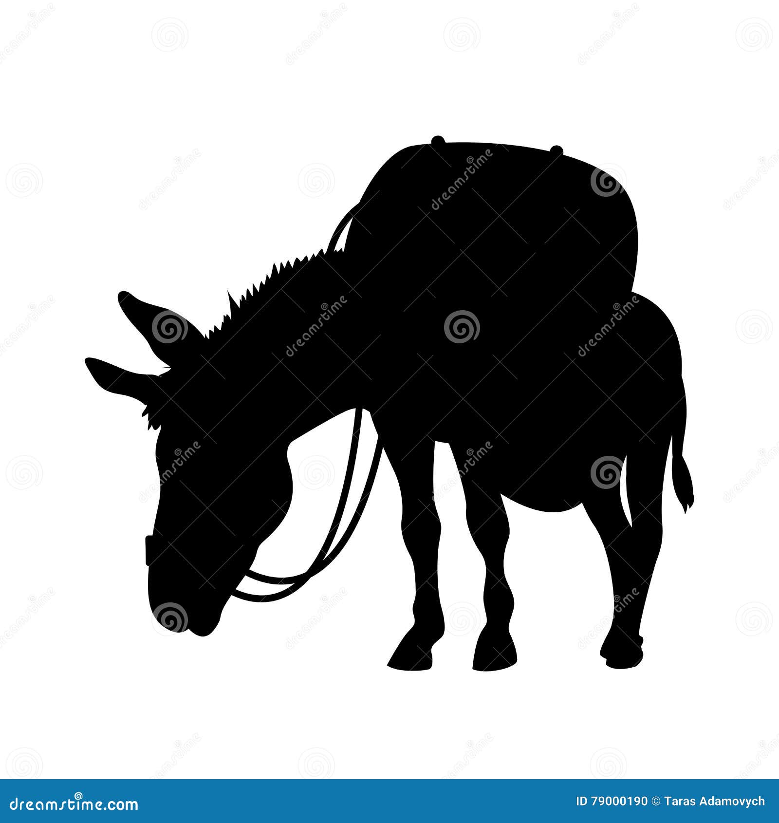 Donkey Vector Illustration Silhouette Stock Vector - Illustration of ...