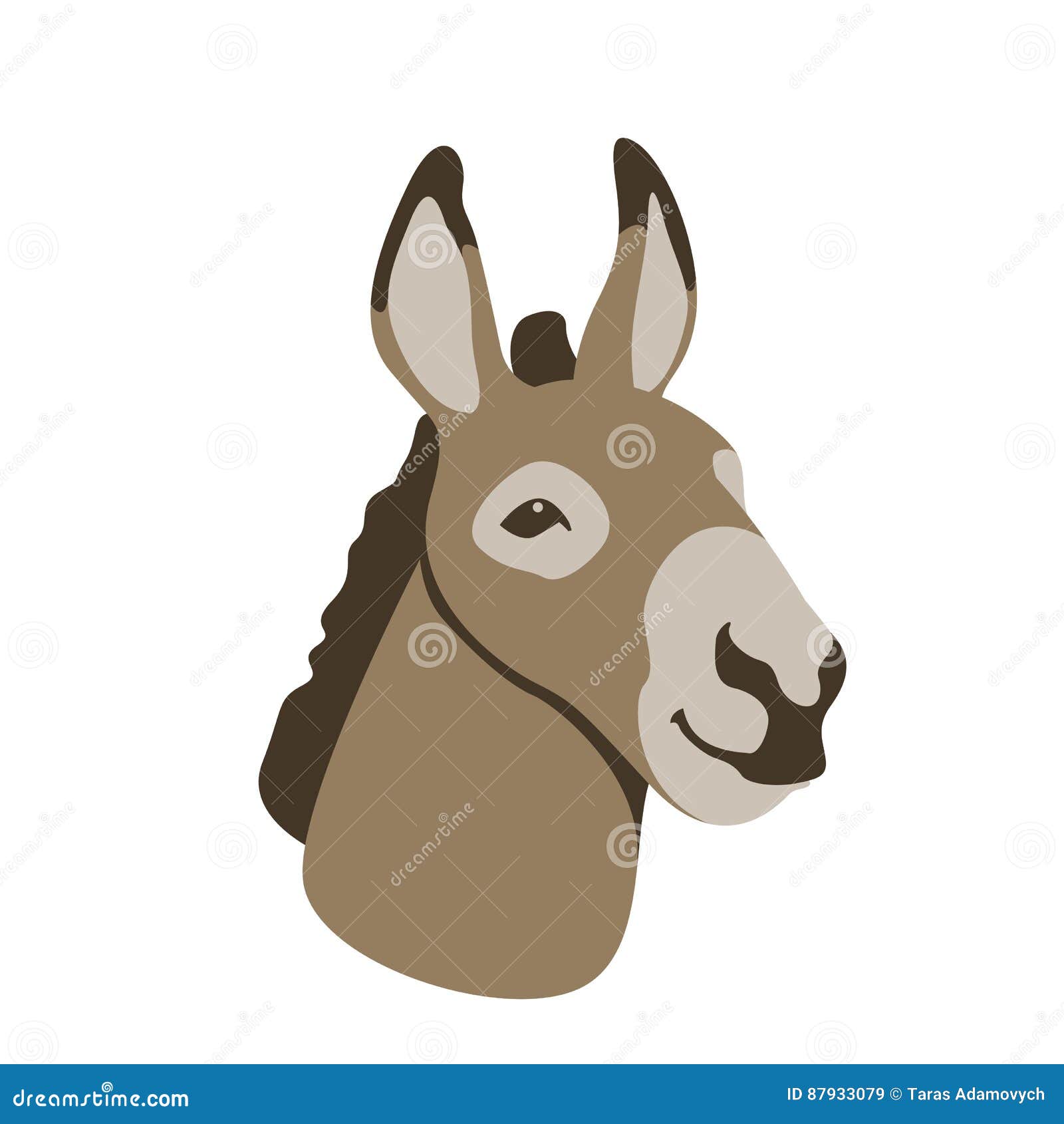 Donkey Vector Illustration Style Flat Stock Vector - Illustration of ...