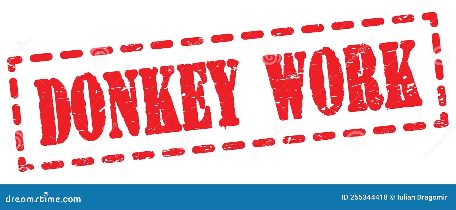 DONKEY WORK Text Written on Red Stamp Sign Stock Illustration ...
