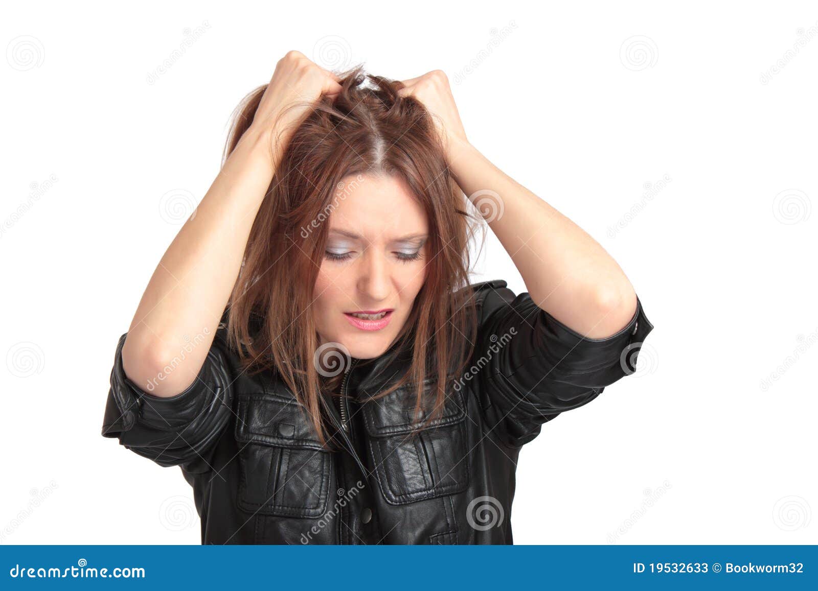 Donna Abbastanza Giovane Nella Disperazione Immagine Stock - Immagine ...