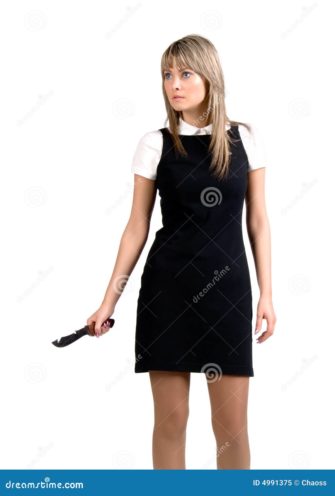 Donna Aggressiva Con La Lama Immagine Stock - Immagine di ragazza ...