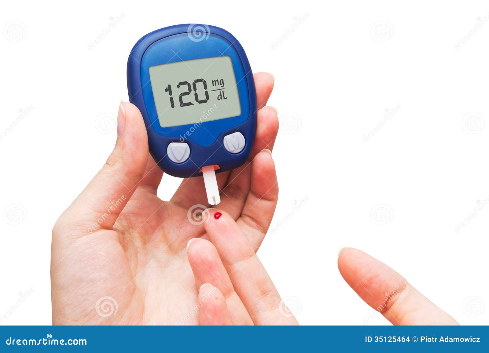 Donna Che Effettua La Prova Della Glicemia Fotografia Stock - Immagine ...