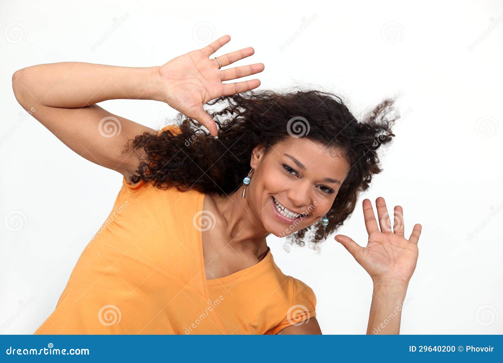 Donna Che Tiene Le Sue Mani Su Fotografia Stock - Immagine di ...