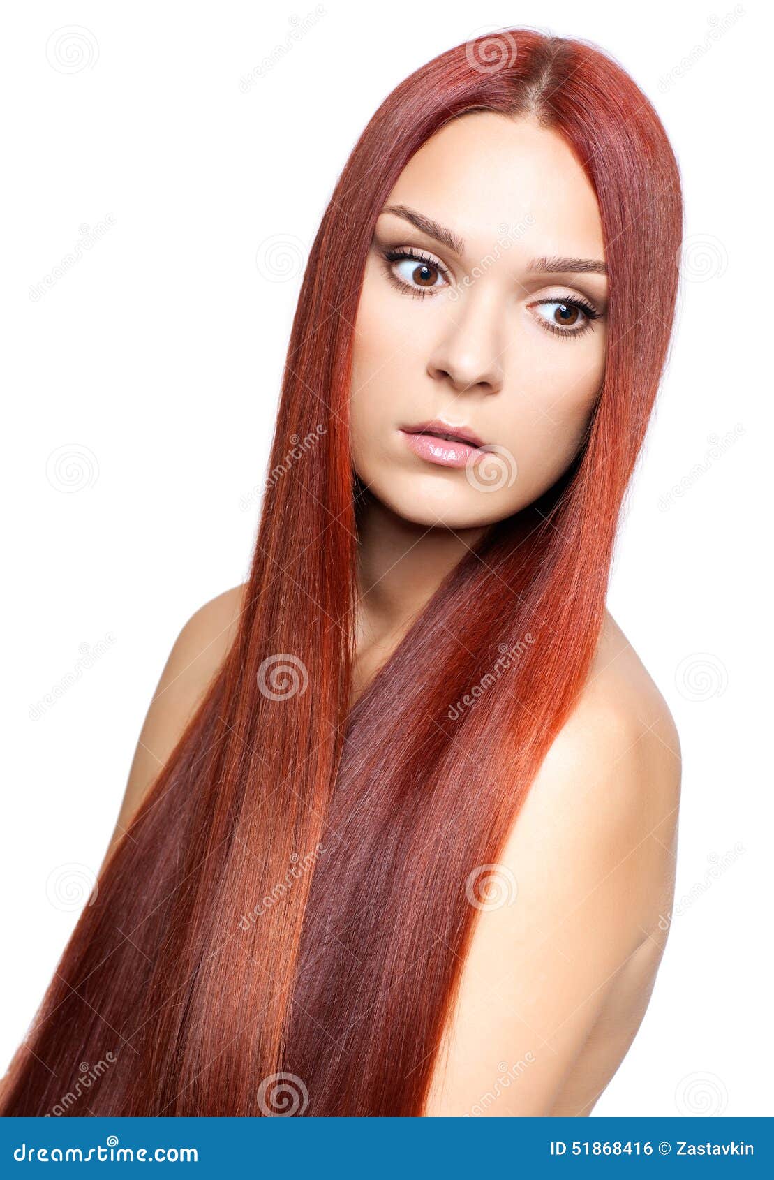 Donna Con Capelli Rossi Lunghi Fotografia Stock - Immagine di modo ...