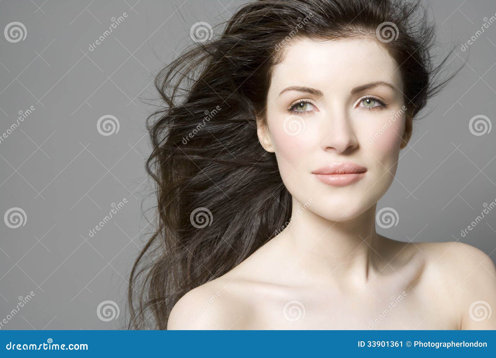 Donna Con I Capelli Lunghi Di Brown Immagine Stock - Immagine di ...