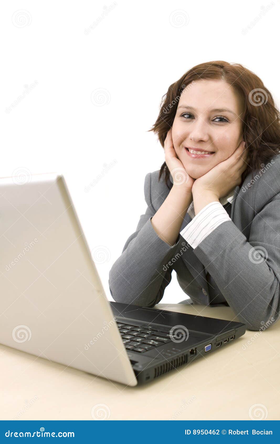 Donna Con Il Computer Portatile Fotografia Stock - Immagine di carriera ...