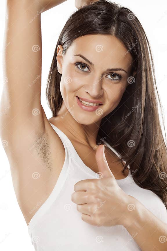 Donna Con L'ascella Unshaved Fotografia Stock - Immagine di giovane ...