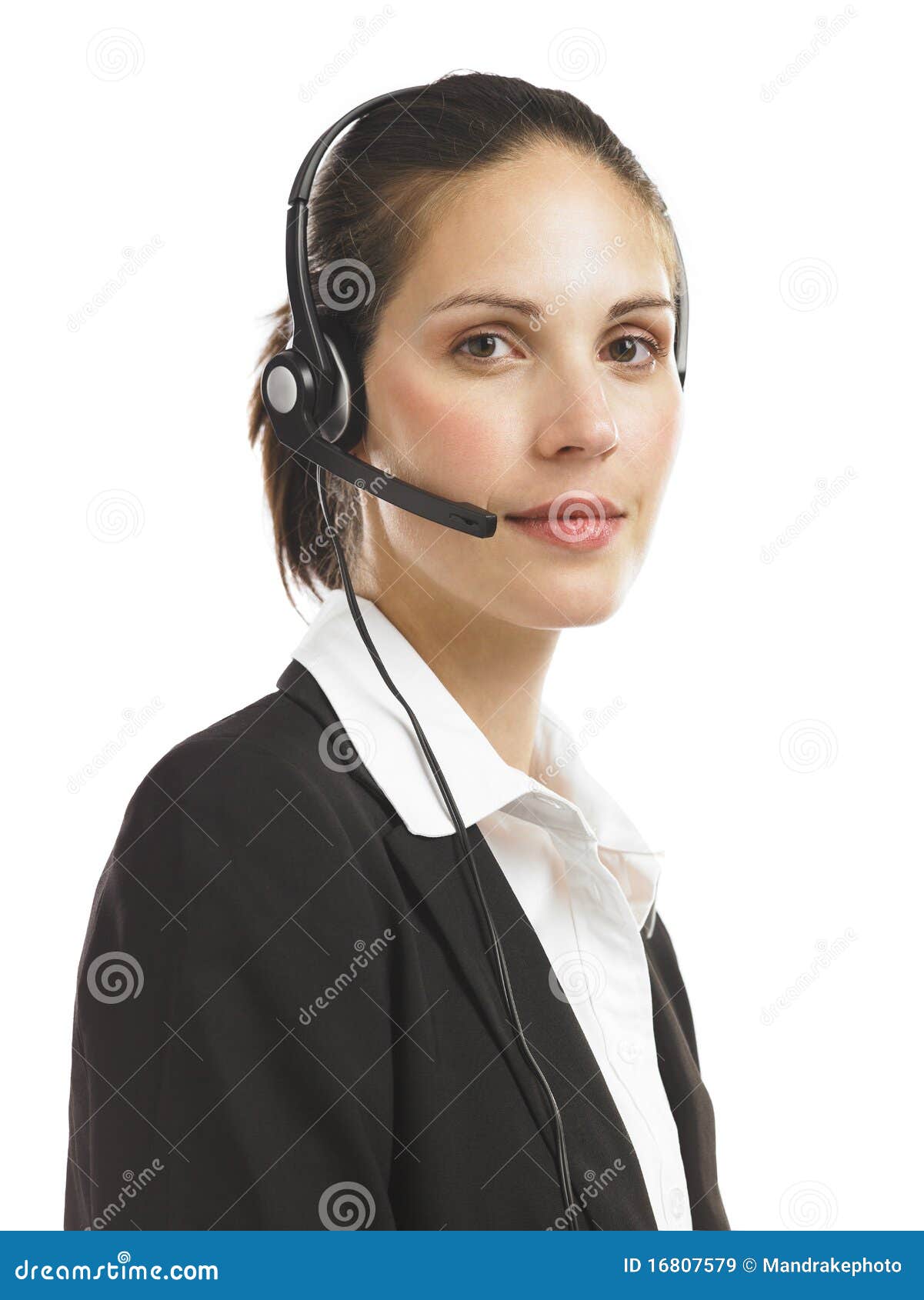 Donna Con La Cuffia Avricolare 1 Immagine Stock - Immagine di chiamata ...