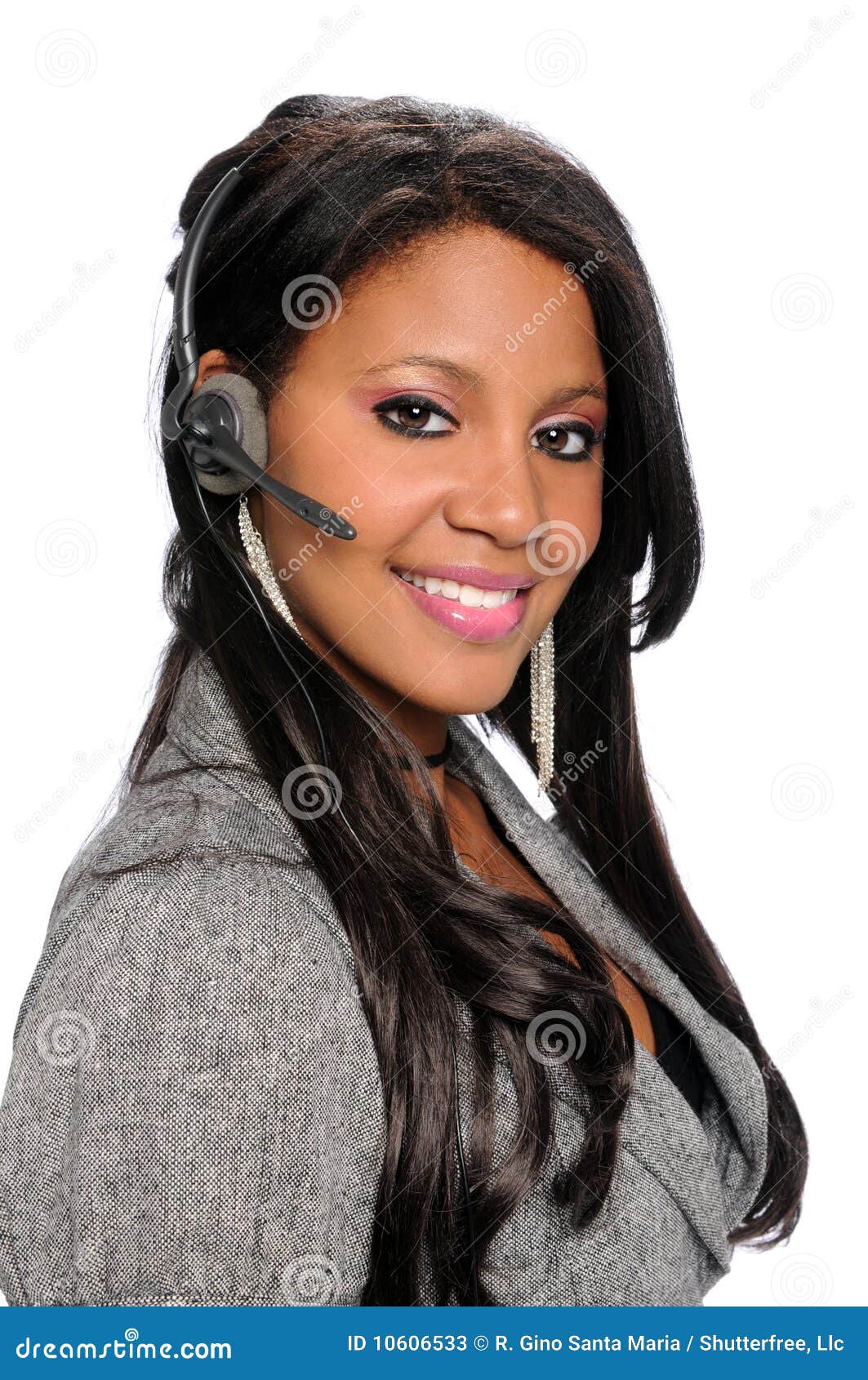 Donna Con La Cuffia Avricolare Immagine Stock - Immagine di signora ...