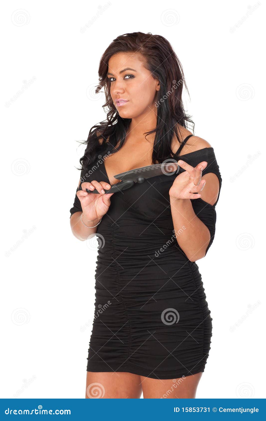 Donna con la lama immagine stock. Immagine di attraente - 15853731