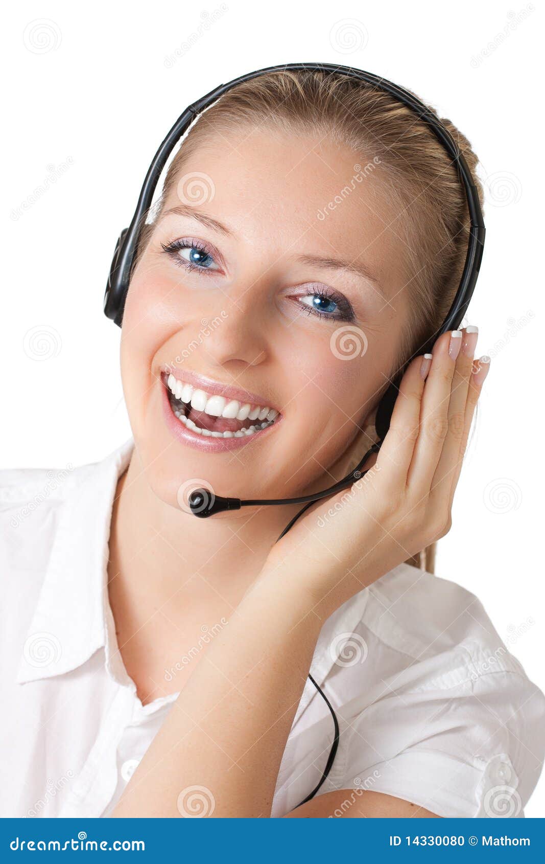 Donna con le cuffie fotografia stock. Immagine di ragazza - 14330080